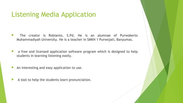 Listening media application in english language teaching classroom | PPT