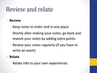 Listening & Note-taking strategies | PPT