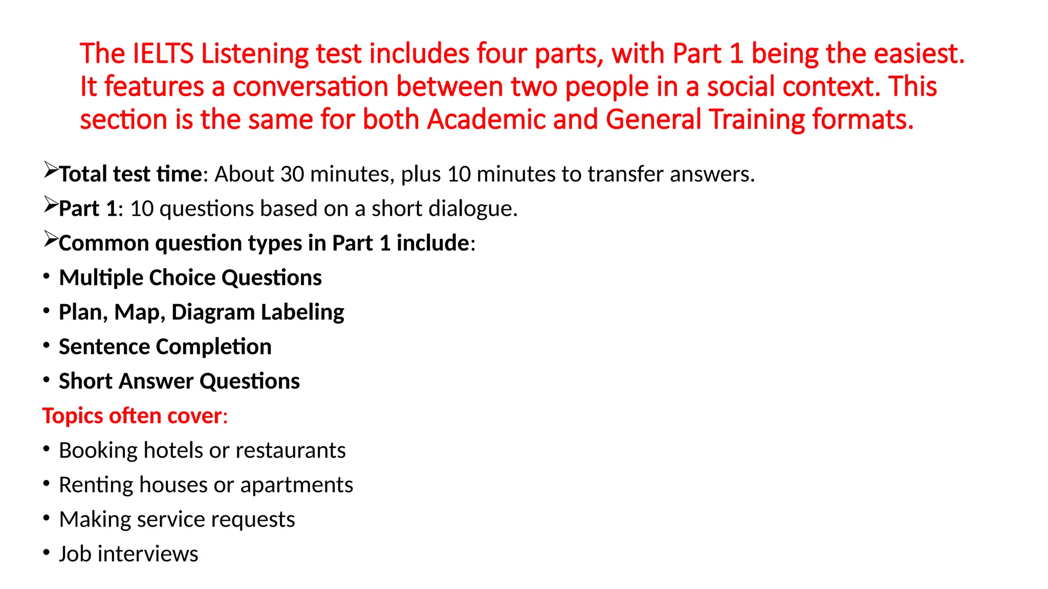 LISTENING PART 1.pptx listening for ielts | PPTX