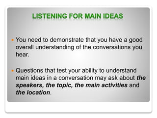 Listening part 3 short conversations | PPT