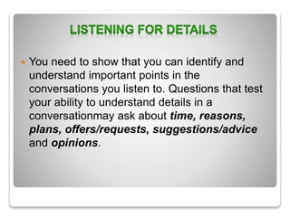 Listening part 3 short conversations | PPT