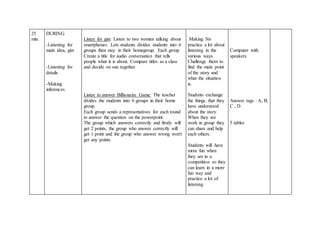 Listening Lesson Plan Billy | PPT