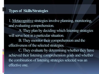 Listening: As Comprehension and Acquisition/Sklls and Strategies | PPTX