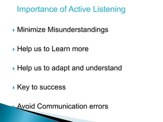Importance of Listening | PPTX