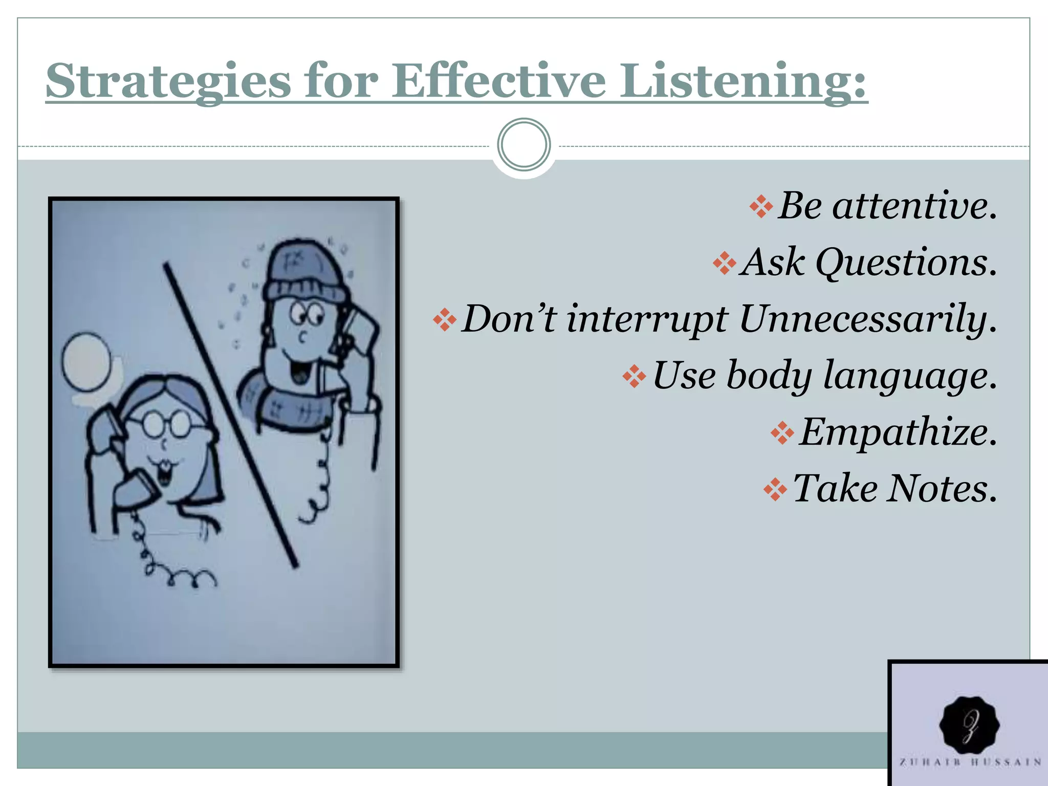 Listening(ppt),Business Communication(MBA) | PPTX