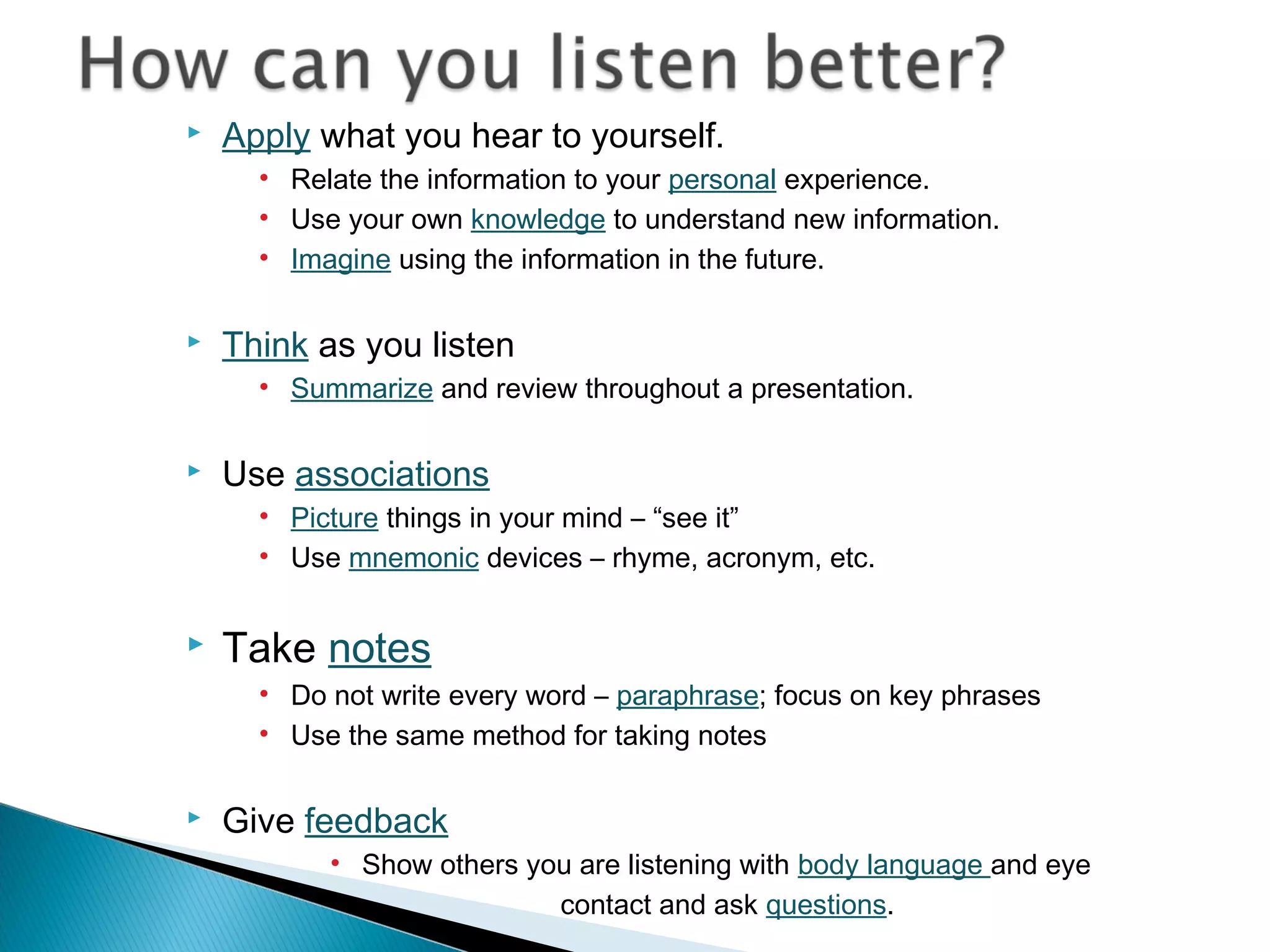 Listening process | PPT
