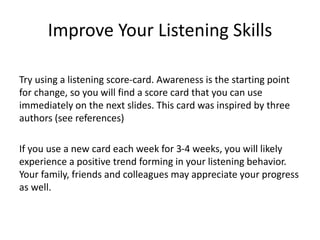 Listening score card | PPTX