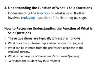 Listening section toefl ibt | PPTX