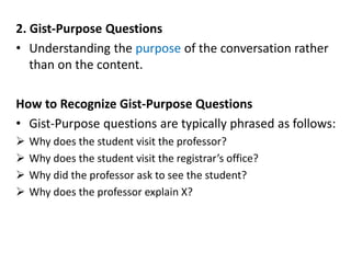 Listening section toefl ibt | PPTX