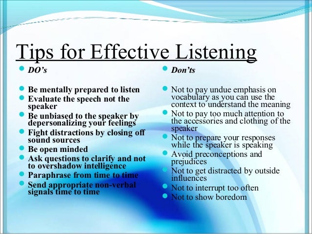 Listening skills