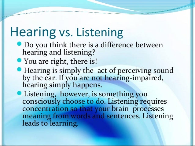 Listening skills