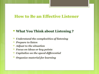 Listening skills | PPT