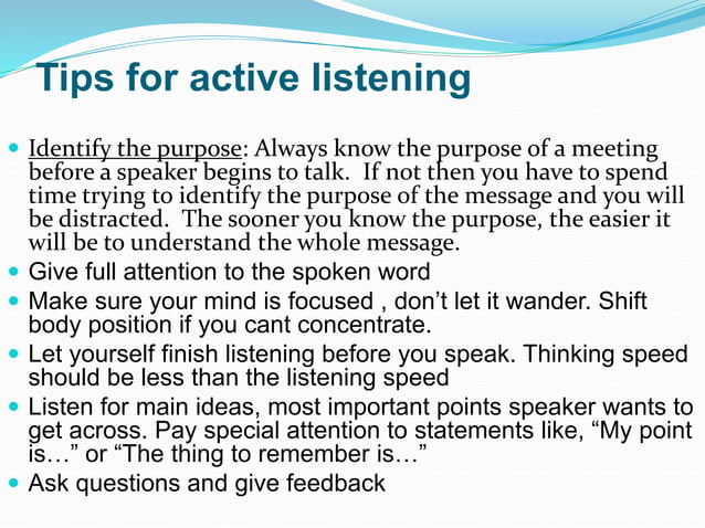 Listening skills, Communication skills | PPT