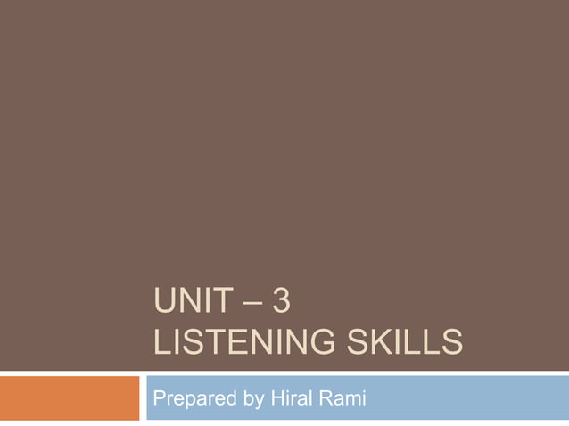 Listening skills | PPT
