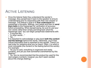 Listening skills - Huzafa Tuition Centre | PPT