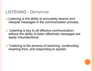 Listening skills - Huzafa Tuition Centre | PPT
