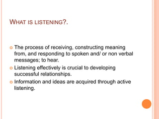 Effective Listening Skills Ppt