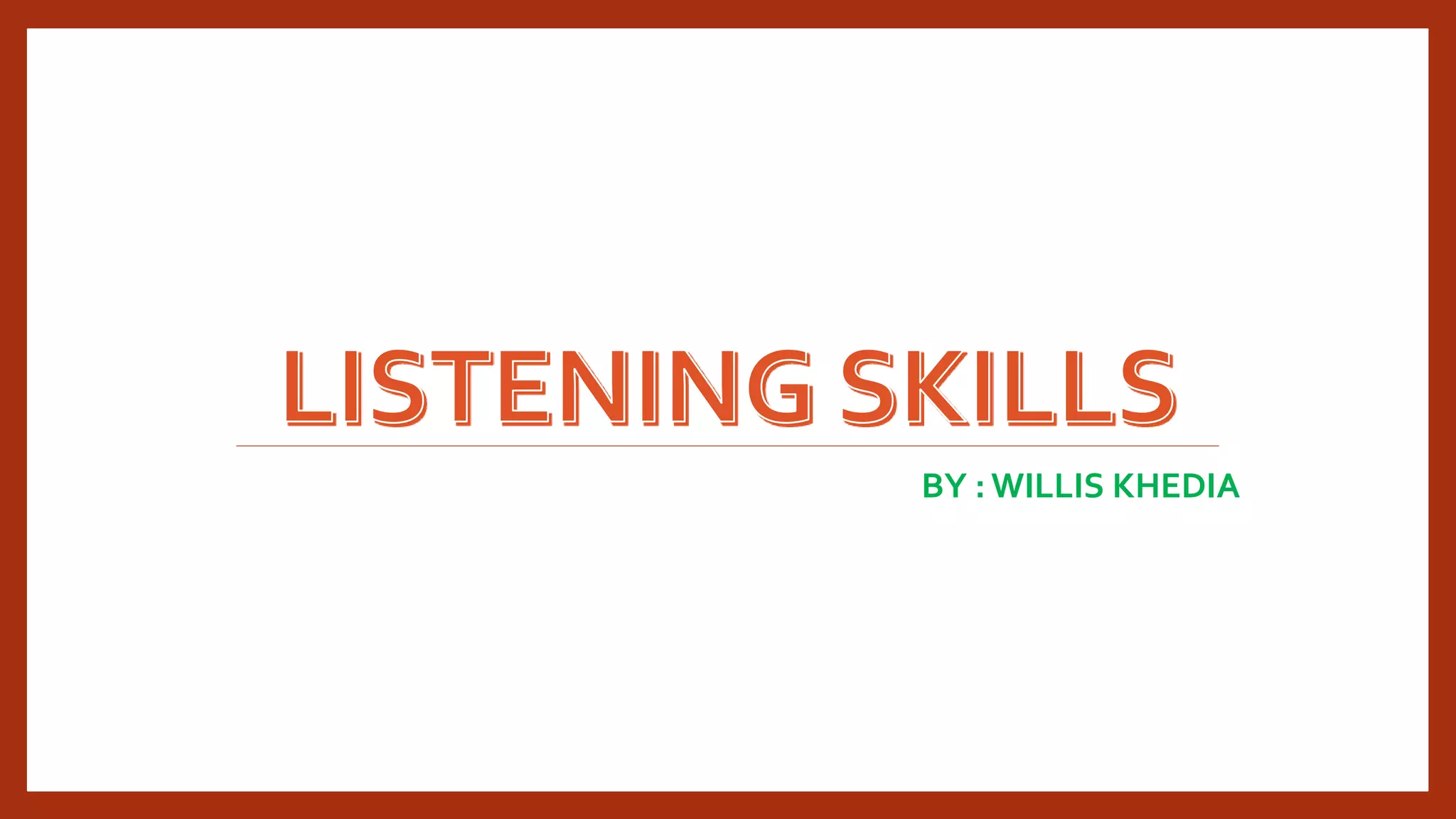 Listening skills | PPT