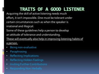 Listening skills by arjav vakharia | PPTX