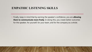 Listening skills Empathic listening skil | PPTX | Digital Audio ...