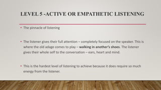 Listening skills Empathic listening skil | PPTX | Digital Audio | Computer Software and Applications