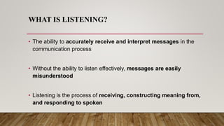 Listening skills Empathic listening skil | PPTX