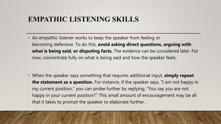 Listening skills Empathic listening skil | PPTX | Digital Audio ...