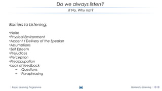 Listening skills - Prithvi Raj Vuppala | PPT