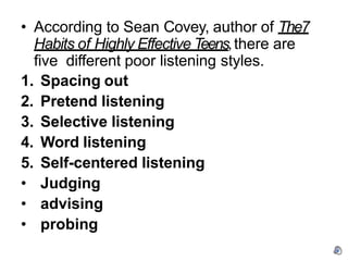 Listening skills active passive | PPT