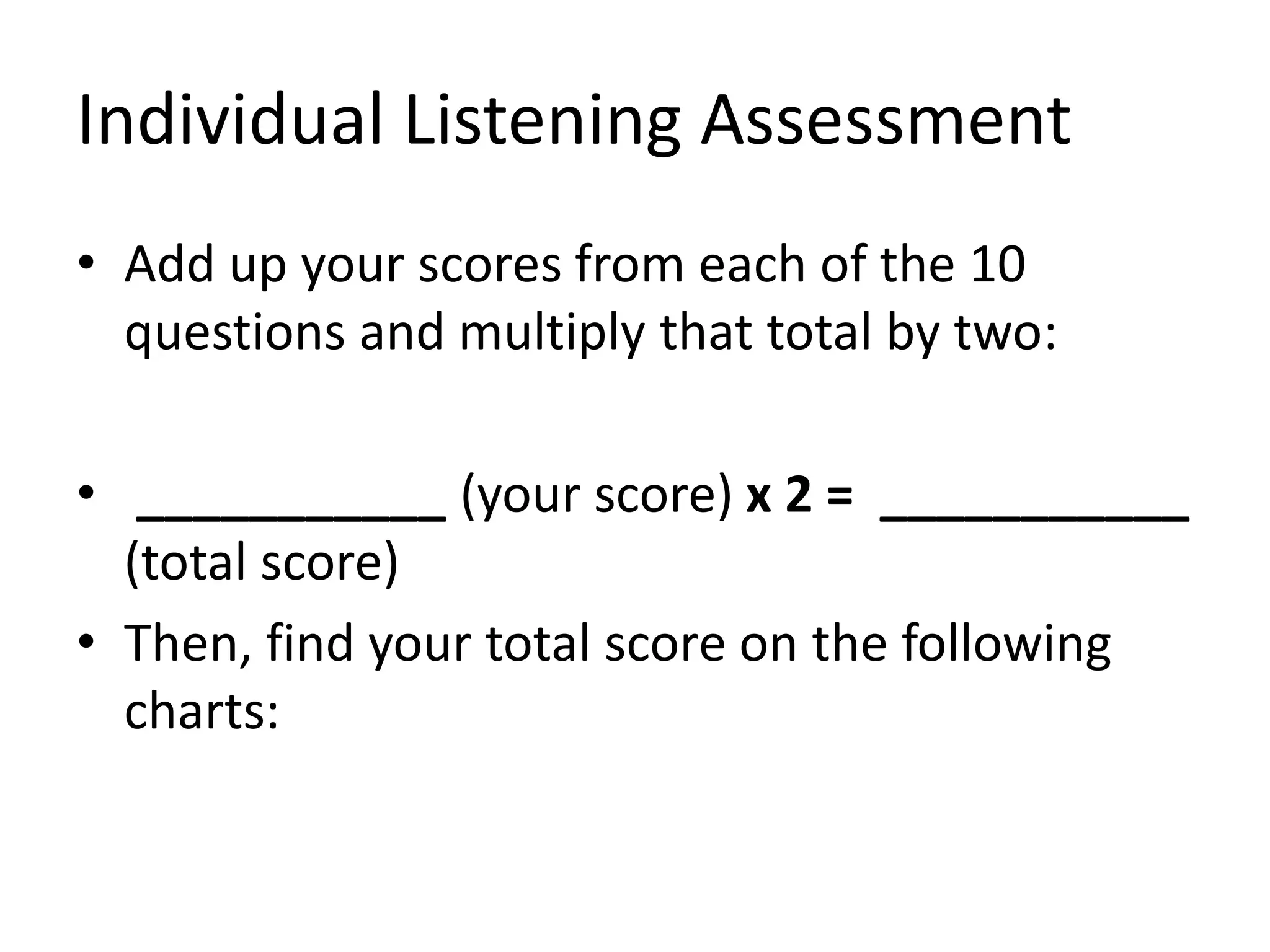 Listening Skills Scores | PPTX