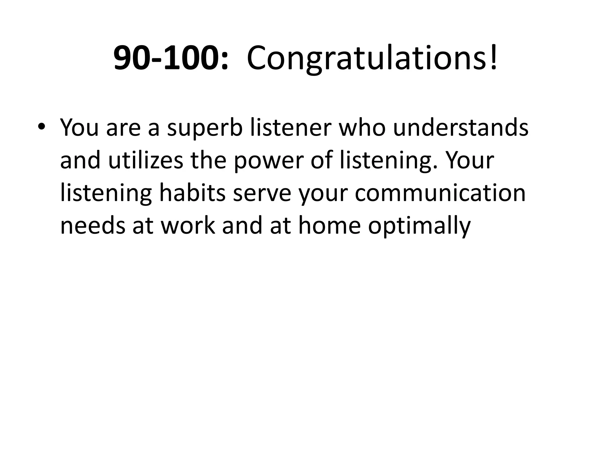 Listening Skills Scores | PPTX