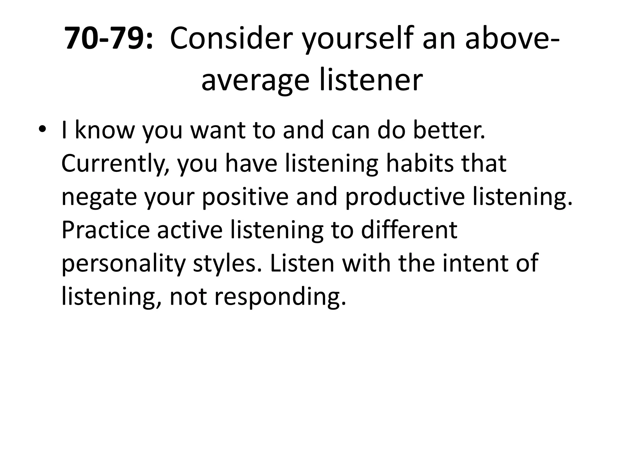 Listening Skills Scores | PPTX