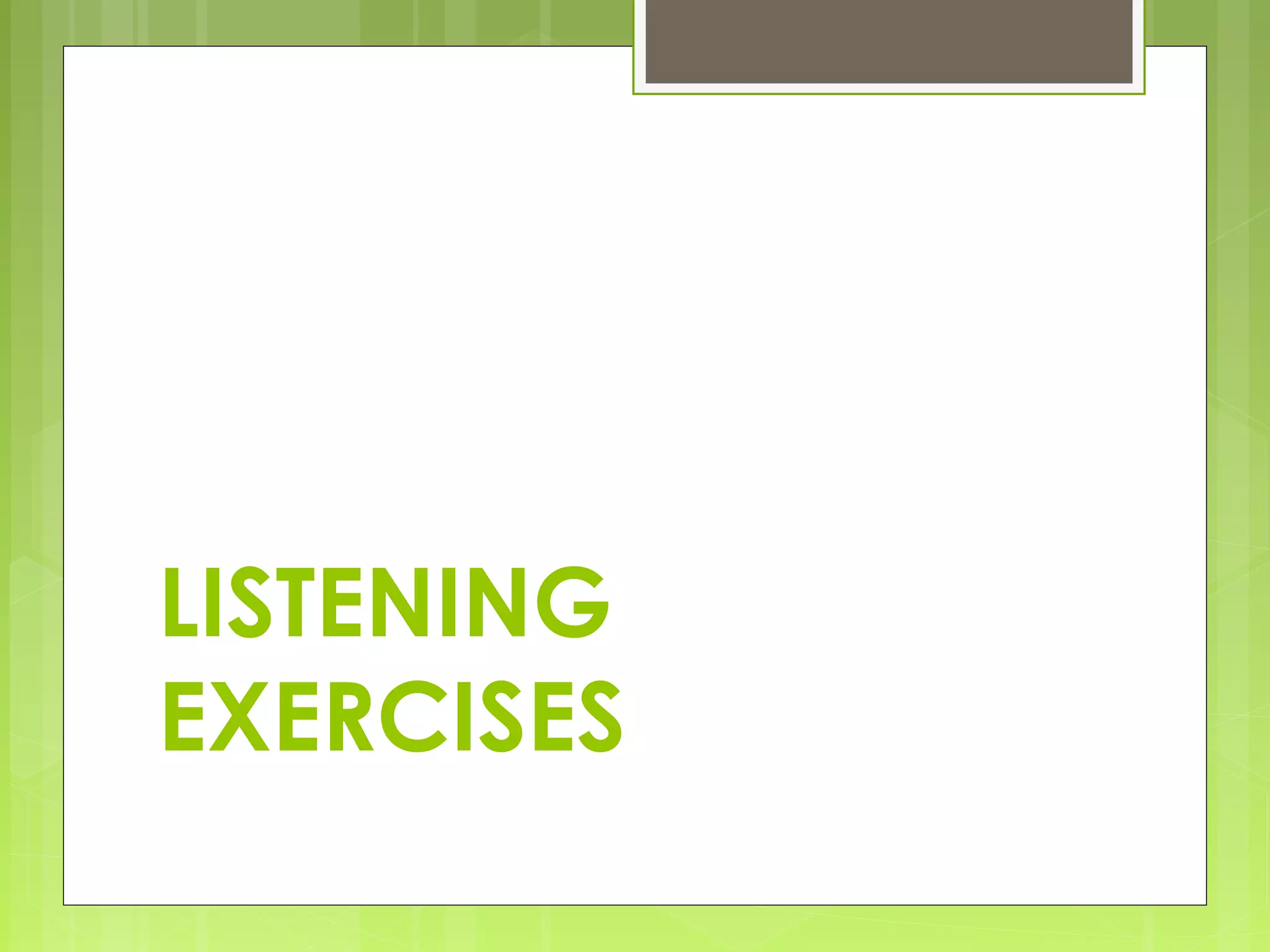 Listening skills teaching | PPT