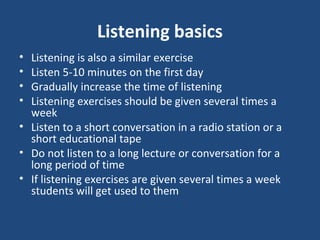 Listening & speaking in esl classes | PPT