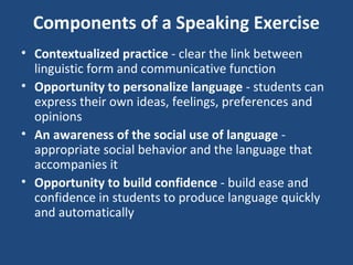 Listening & speaking in esl classes | PPT