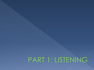Listening & speaking part 1 | PPTX