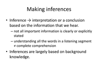 Listening strategies | PPTX | Education