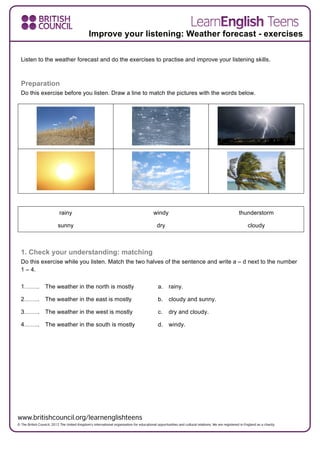 Listening task, london and the weather | PDF