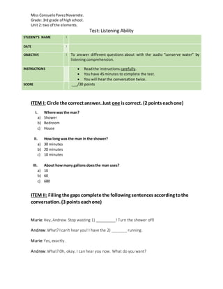 Listening test | DOCX