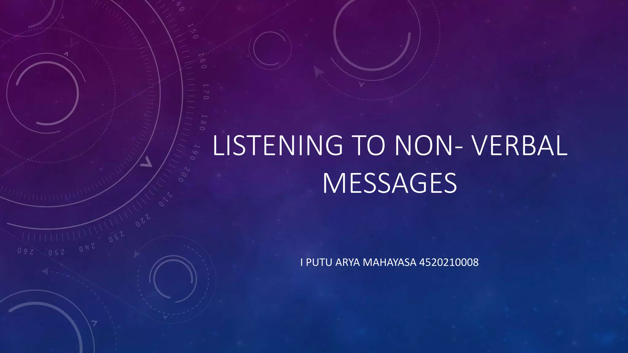 Listening to non verbal messages | PPTX