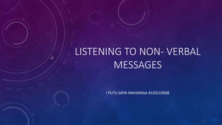 Listening to non verbal messages | PPT