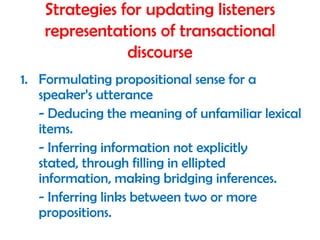 Listening to transactional discourse | PPTX | Talk Show | Genres