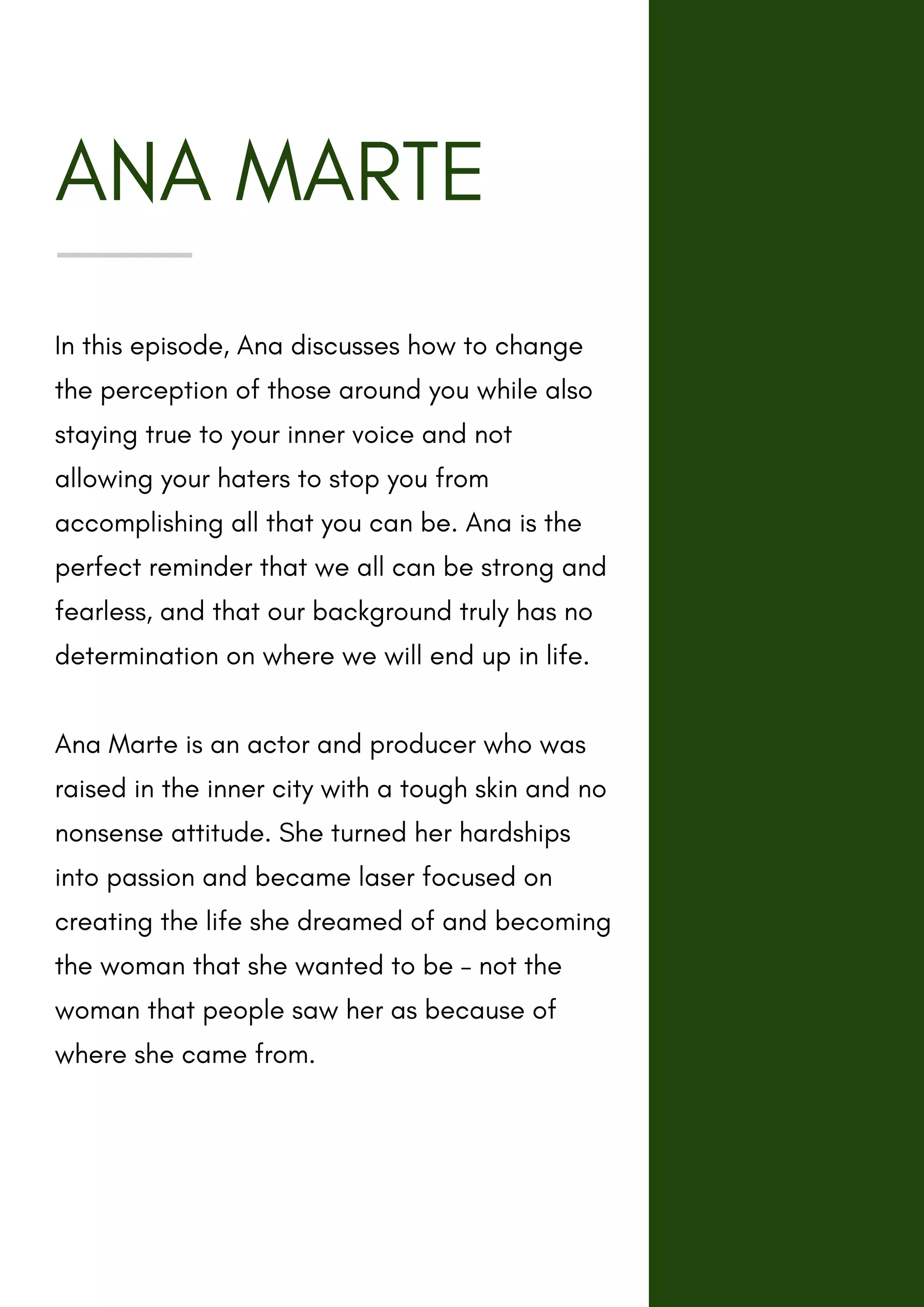 Listening To Your Heart And Following Your Purpose With Ana Marte | PDF