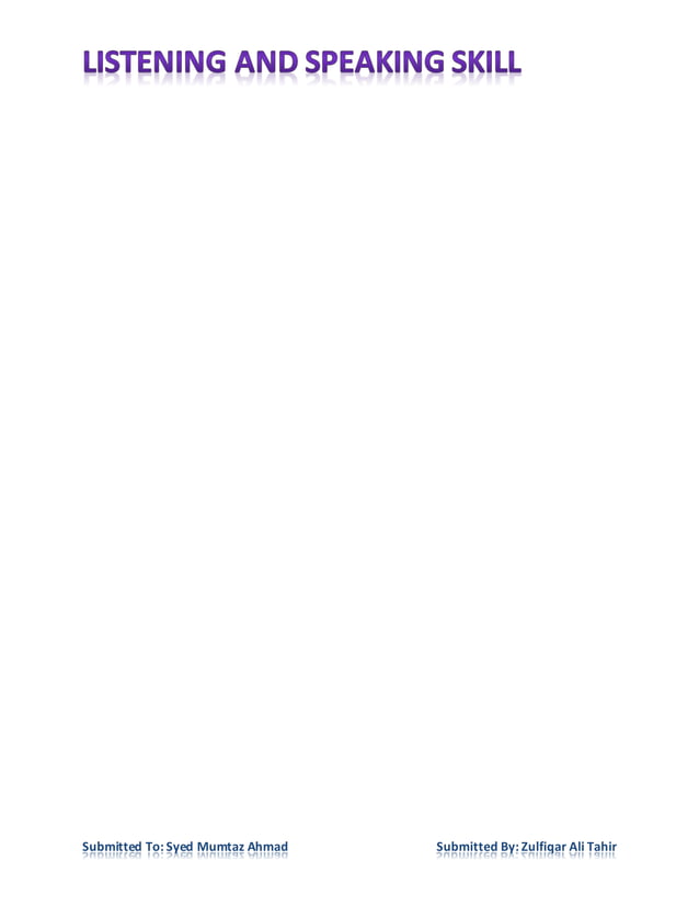 Listening and speaking skill | DOCX