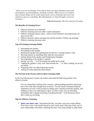 How to Become a Better Listener | DOC | Family and Relationships