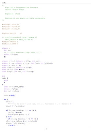 Algoritmi e Programmazione Avanzata - Liste, pile, code | PDF