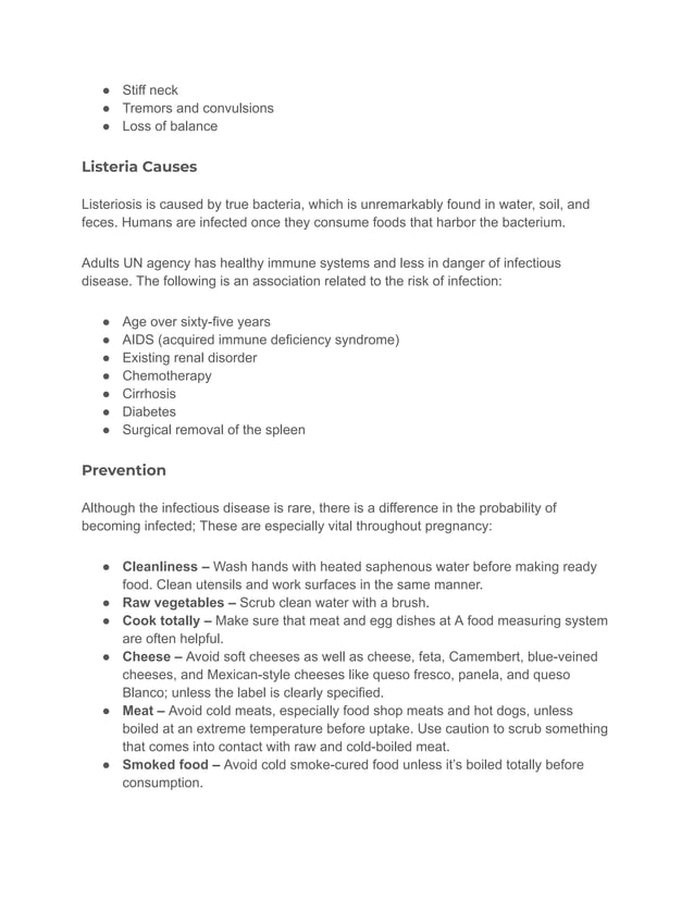 Listeria symptoms, diagnosis, and treatment | PDF