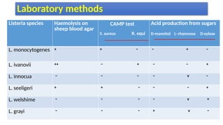 Listeriosis in animals- diagnosis, prevention and control | PPTX