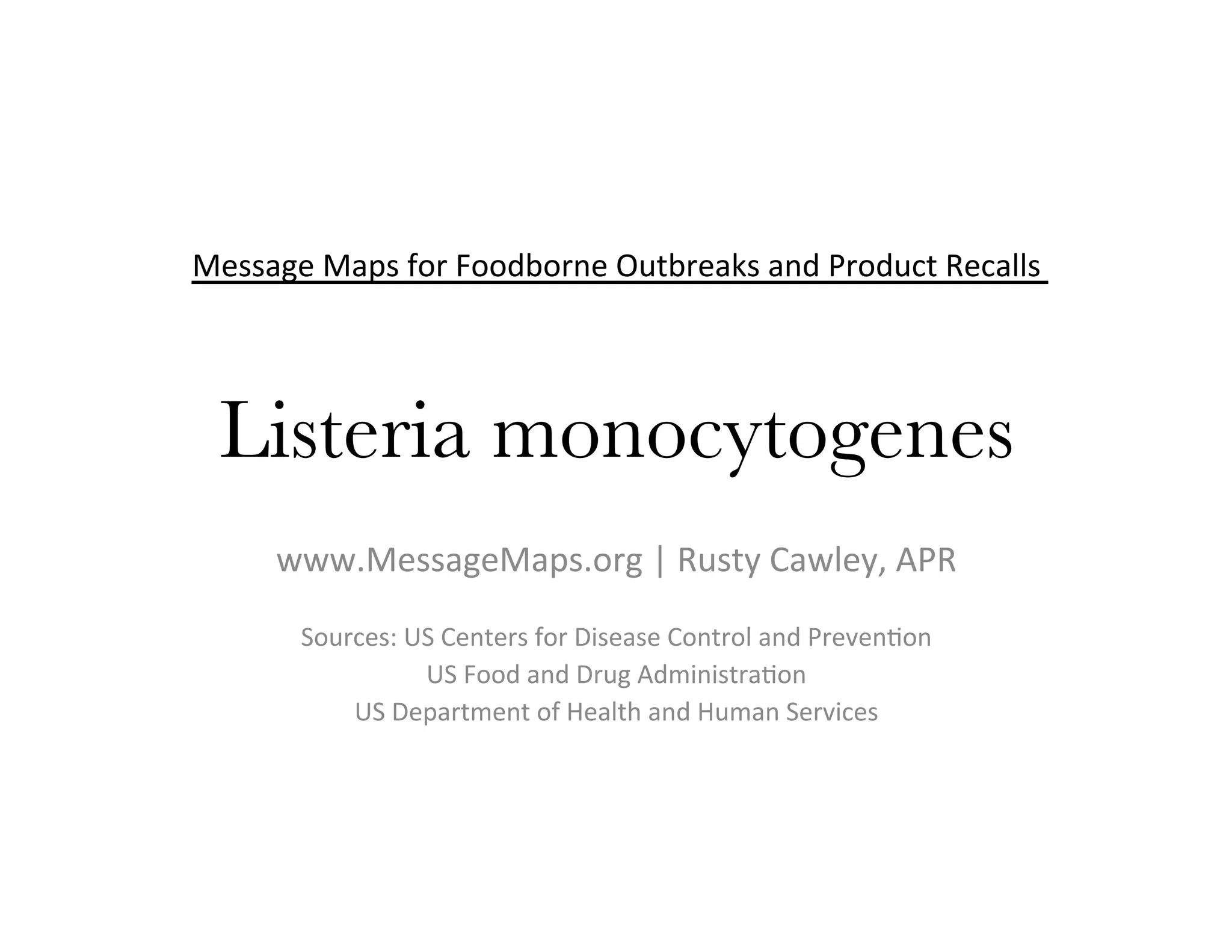 Message map: Listeria monocytogenes | PDF | Infectious Diseases ...