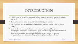 Listeriosis | PPTX